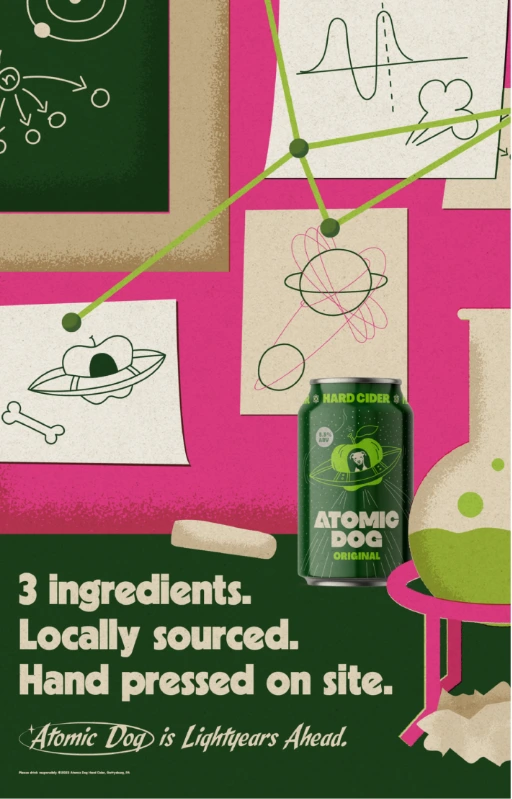 Brand redesign & Campaign for Atomic Dog Hard Cider
