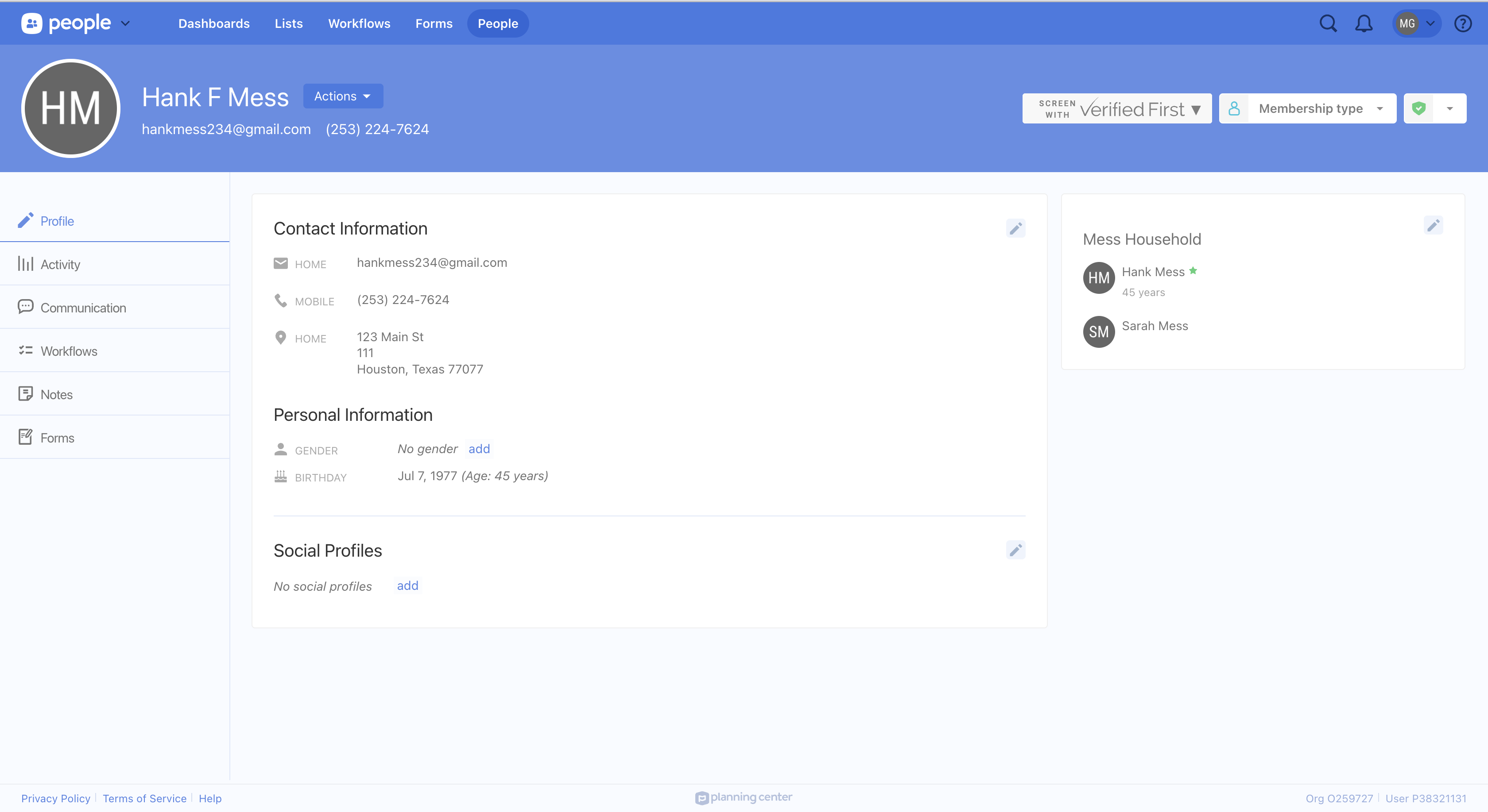 Verified First | Planning Center Integrations