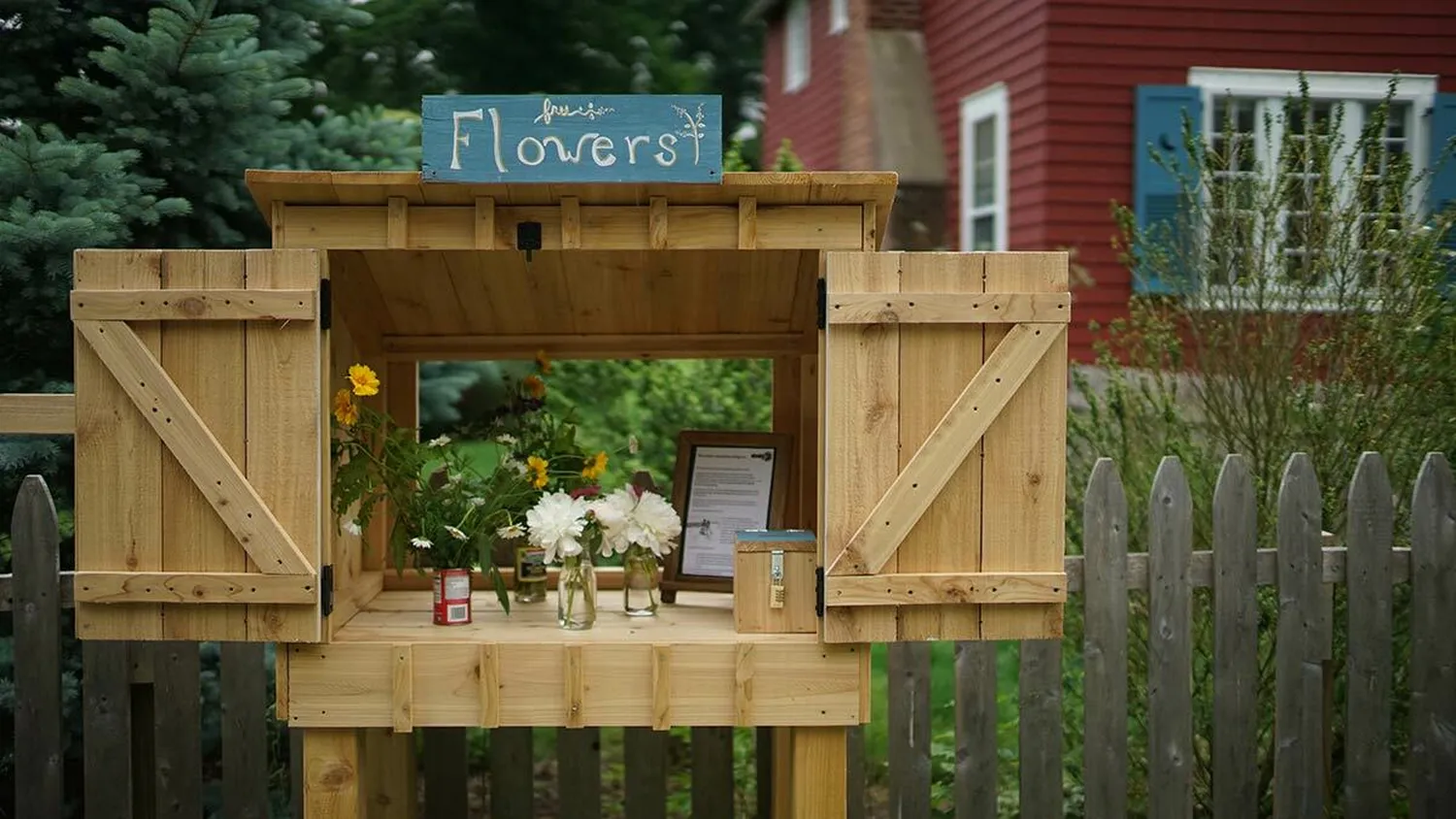 Little free flower stand is a magnet for positivity and kindness