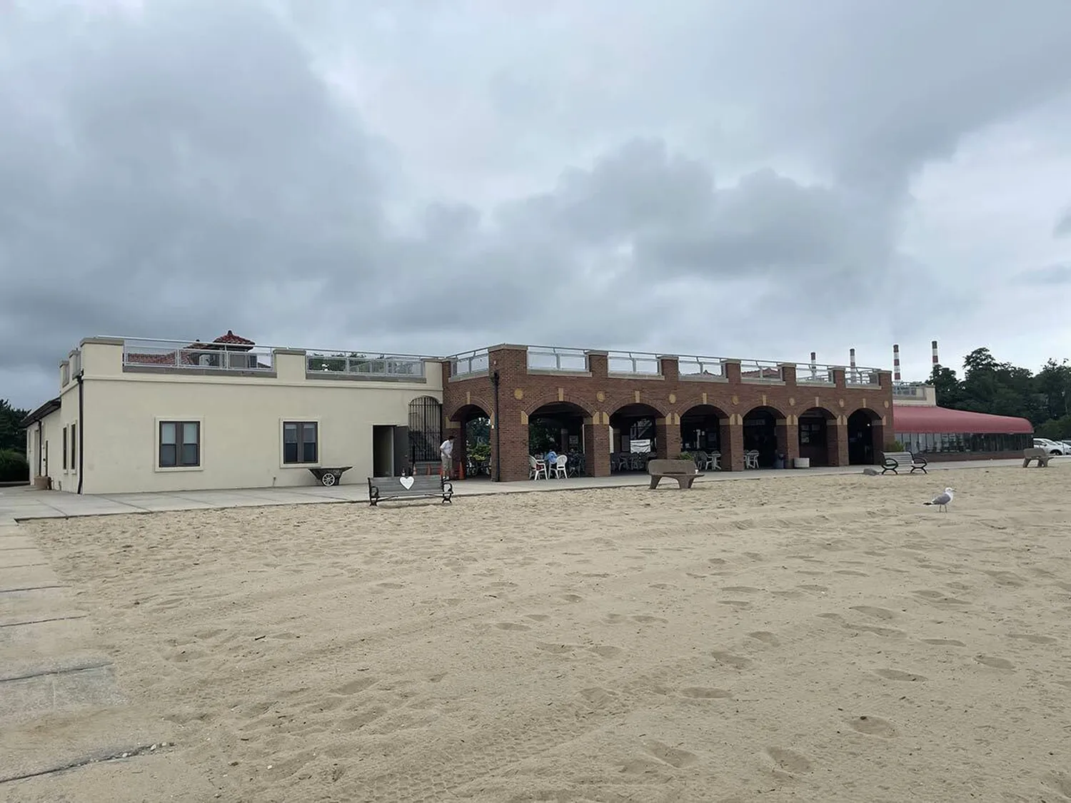 Crab Meadow Beach observation deck still in progress, waiting on materials