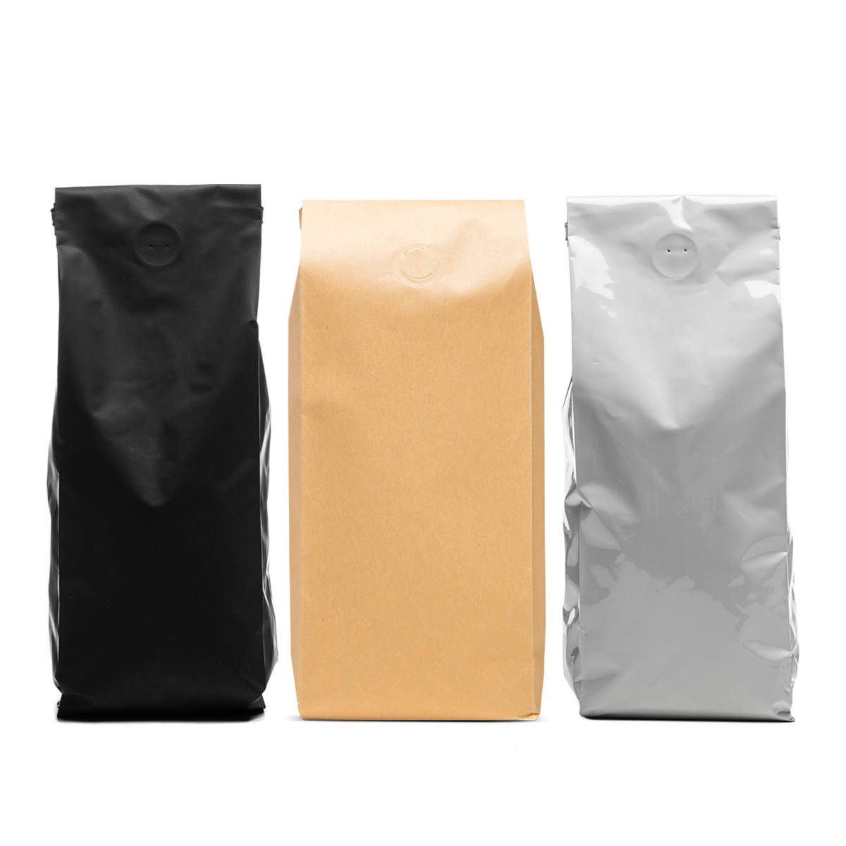 Blank Side Gusset Bags (Kraft, White & Black) - Roastar
