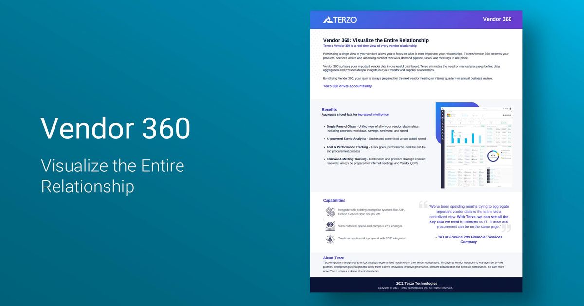 Vendor 360: Visualize the Entire Relationship | Terzo