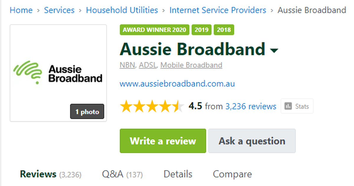 Aussie Broadband celebrates ProductReview win
