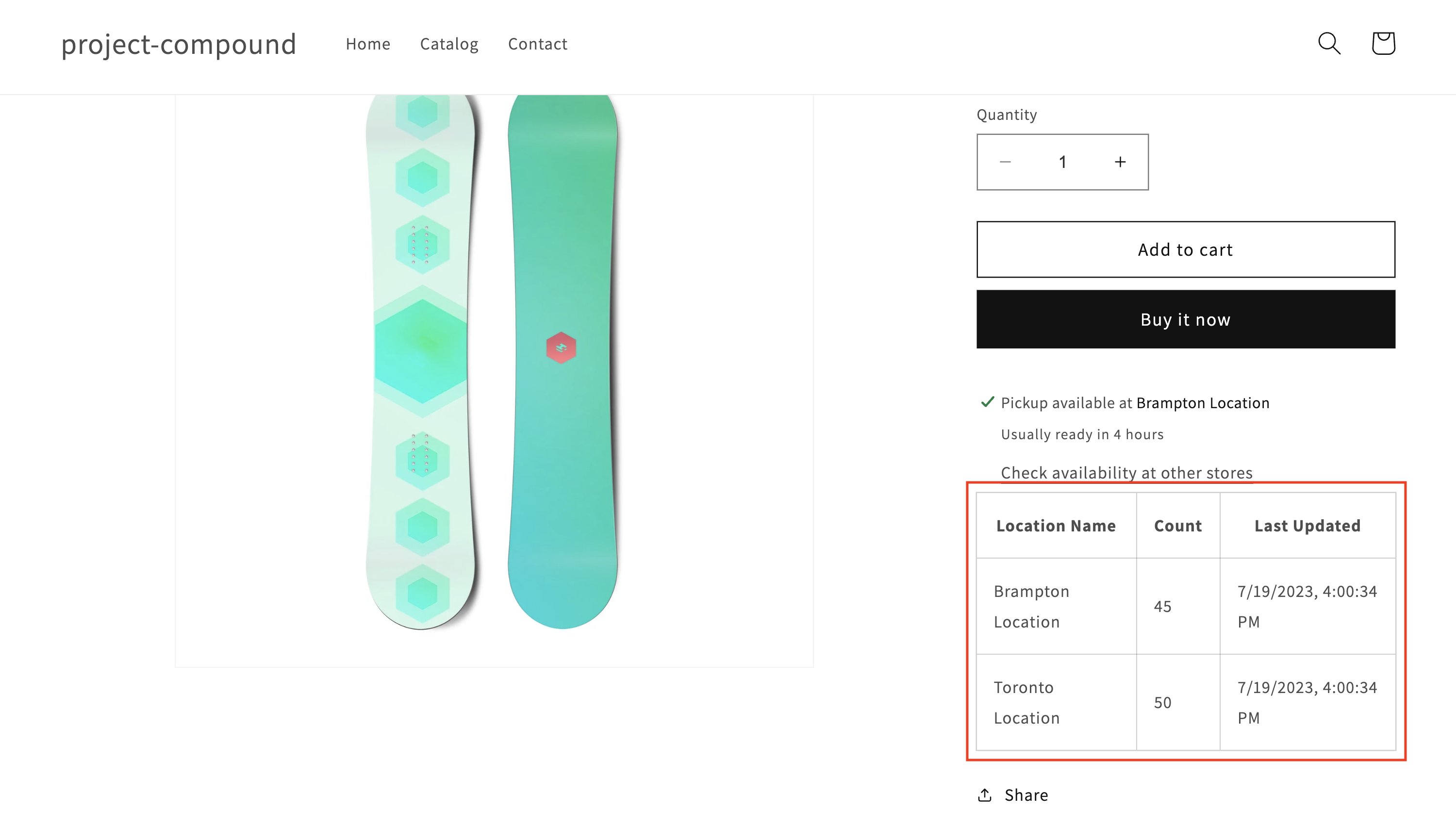 Project Compound - Shopify Inventory Sync