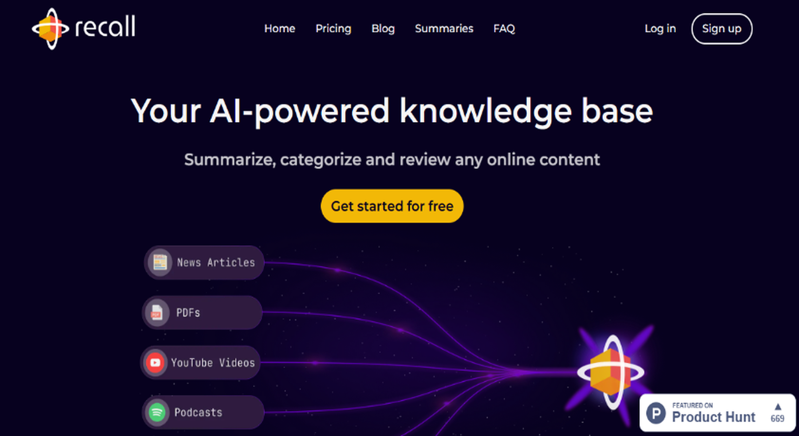 Recall: Content Summarization & Organization | Top AI Tools