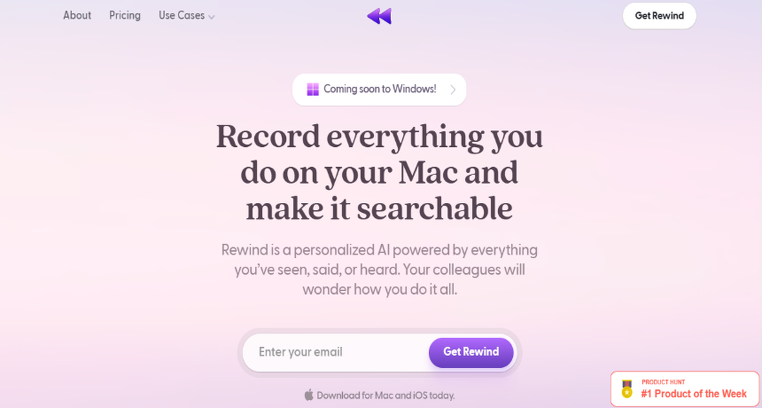 Rewind: Productivity Tool | Top AI Tools