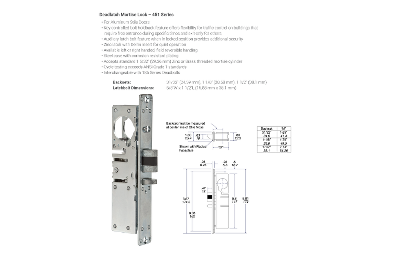 Deadlatch - 451 Series | Products | Ilco