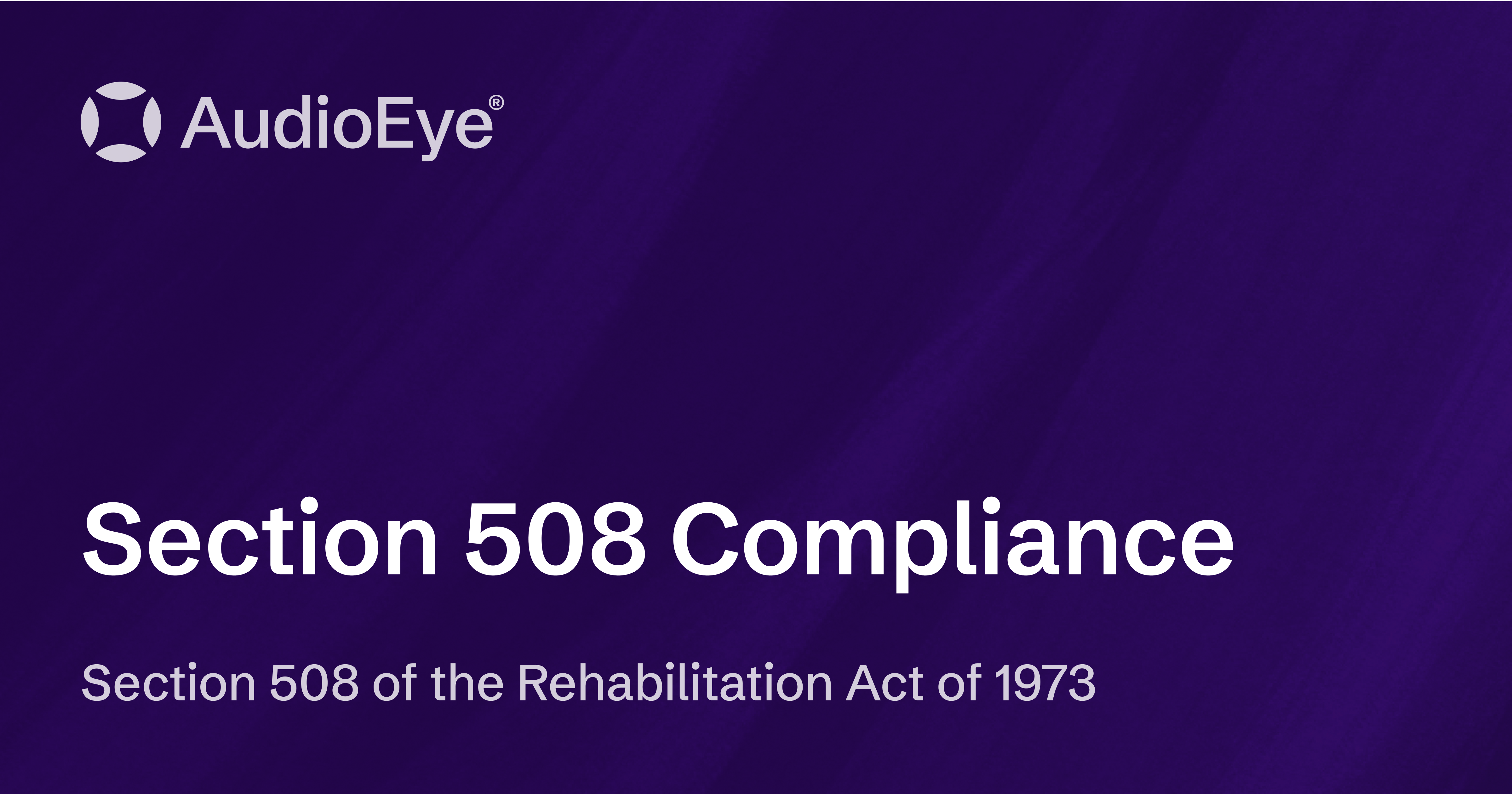 Section 508 Compliance | Guide | AudioEye®