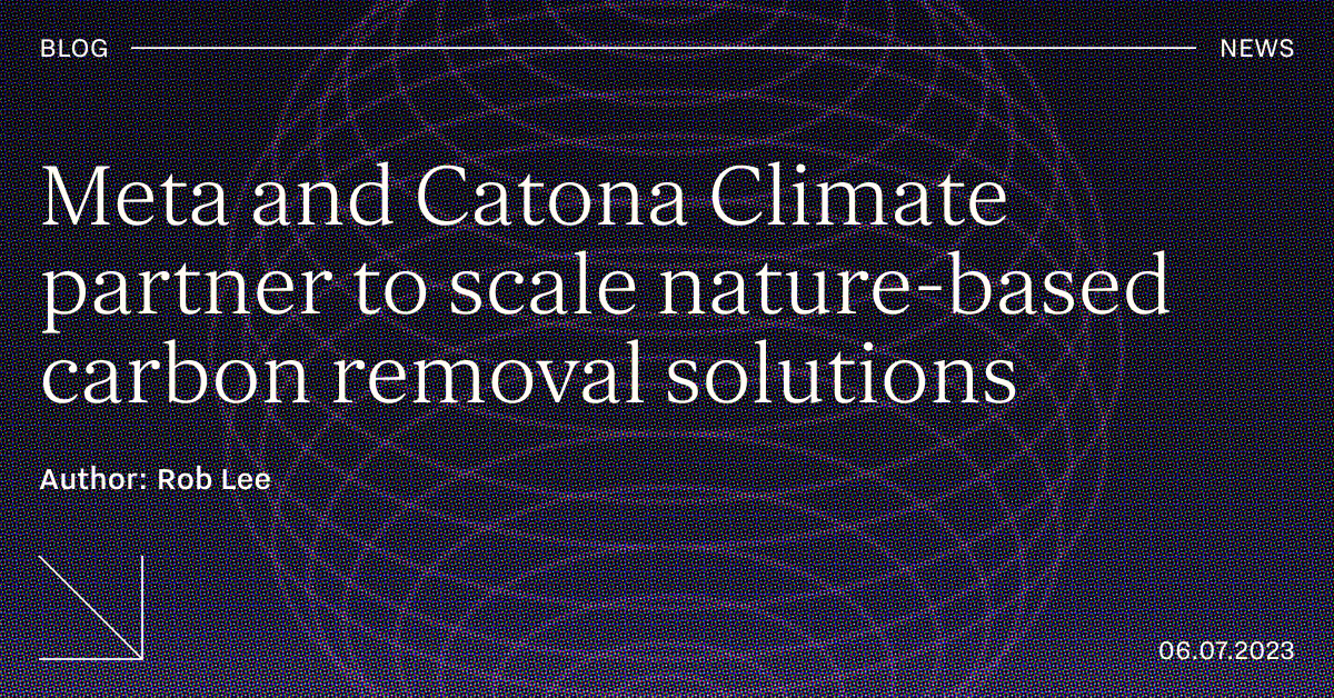 Meta and Catona Climate partner to scale nature-based carbon removal solutions