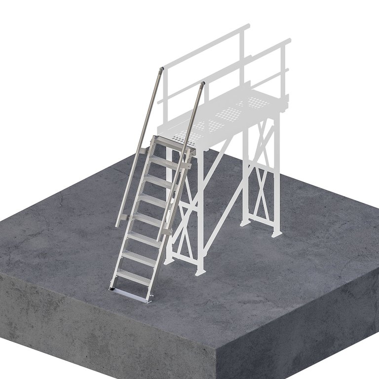Modular step ladder, 600mm wide platform mount | Kattsafe
