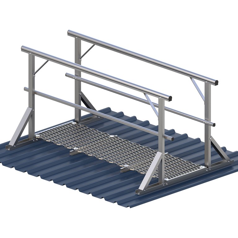 Walkway guardrail both sides - metal deck mount | Kattsafe