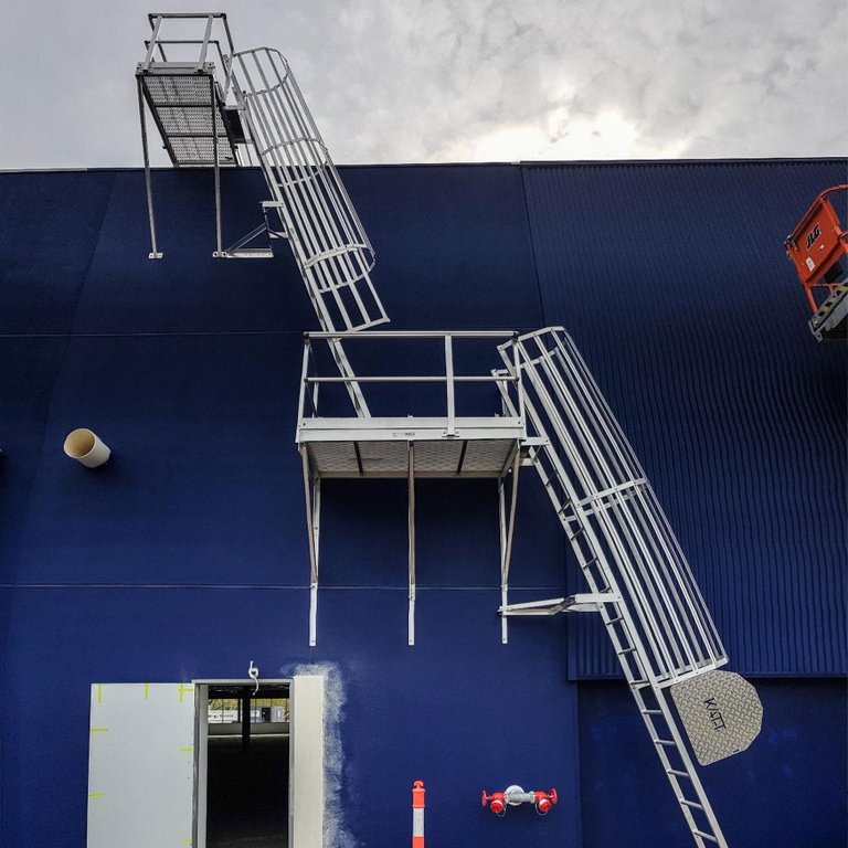 RL angled caged rung ladder | Kattsafe