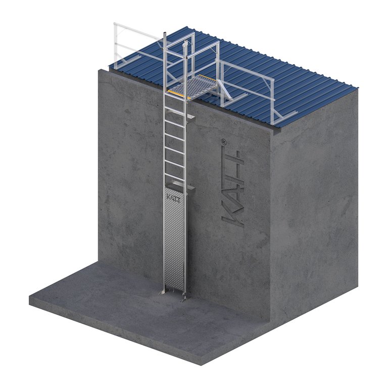 Ladder Fall Protection | RL51-Vertical-fall-arrest-rung-ladder