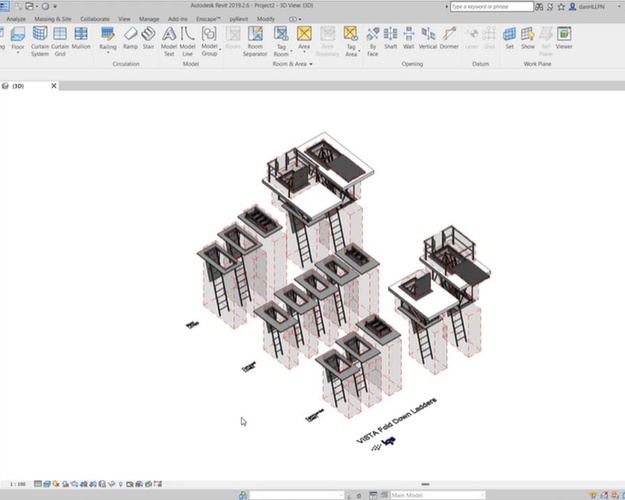 Fold down ladders Revit files | Kattsafe