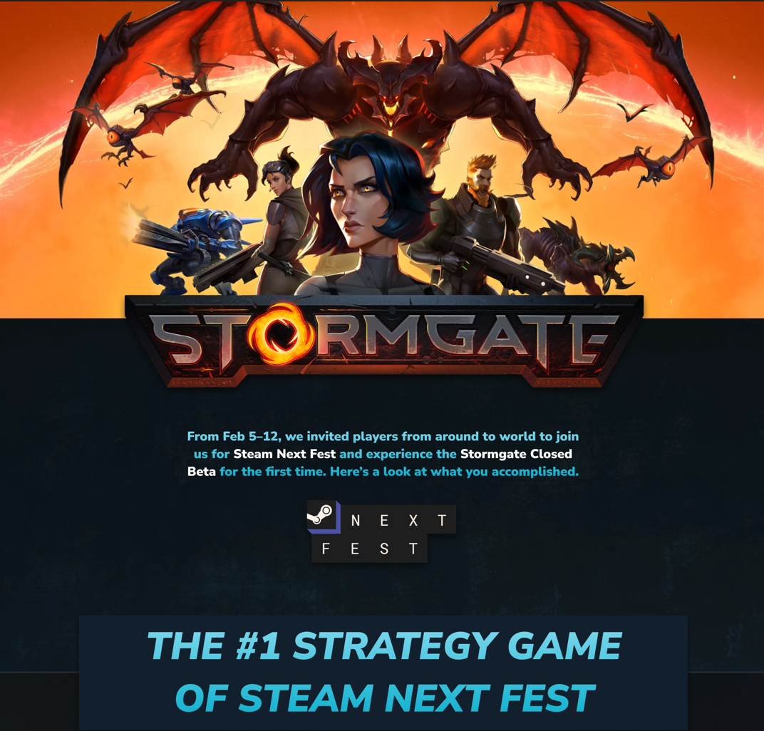 Stormgate: the #1 Strategy Game of Steam Next Fest - Stormgate