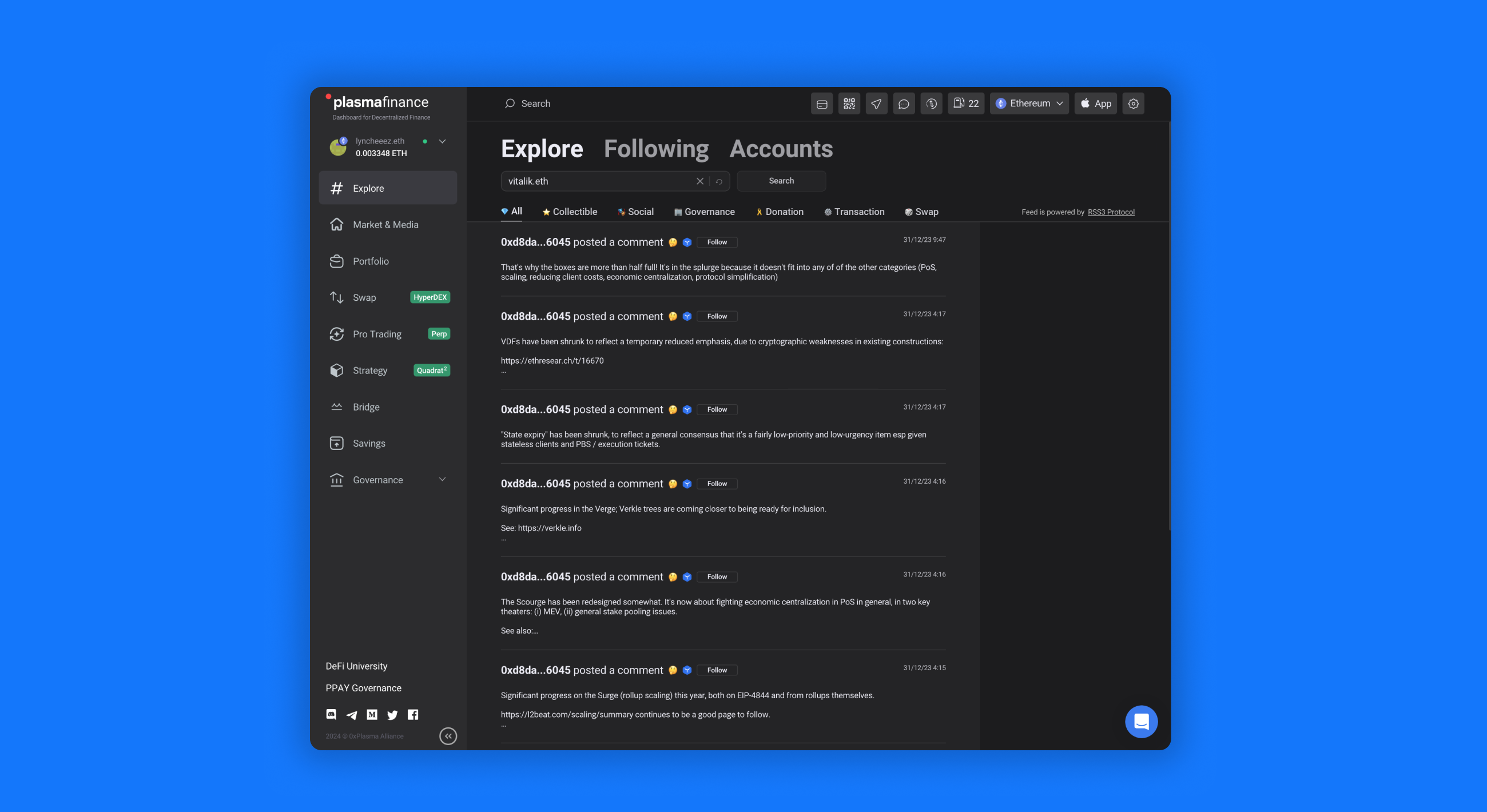 Plasma.Finance - The Ultimate Web3 Dashboard’s Integration with RSS3