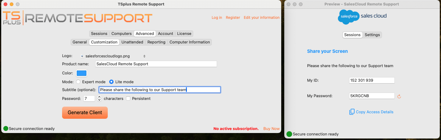 TSplus Remote Support Memperkenalkan Klien Koneksi Mac OS Lite