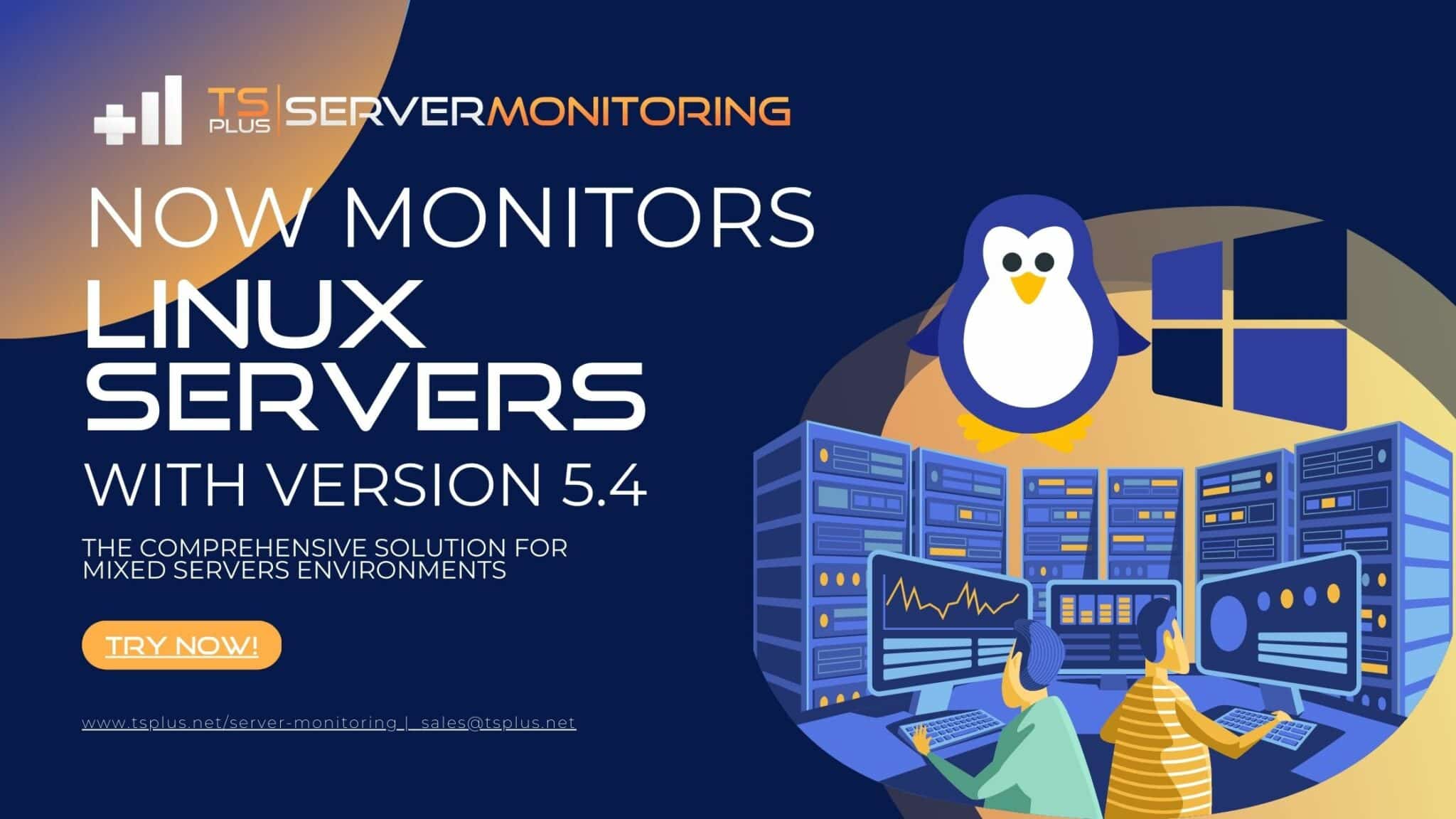 TSplus Server Monitoring 5.4 with Linux Server Monitoring