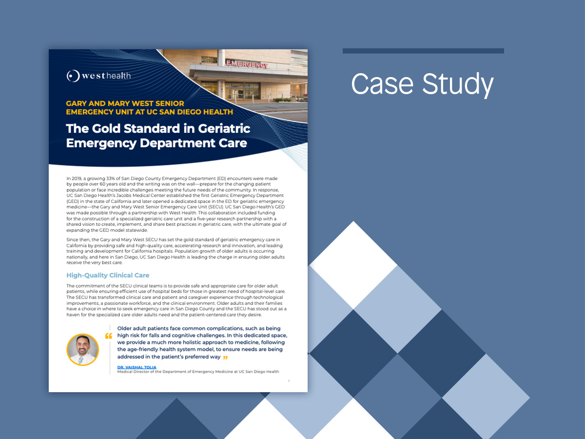 The Gold Standard in Geriatric Emergency Department Care | West Health ...